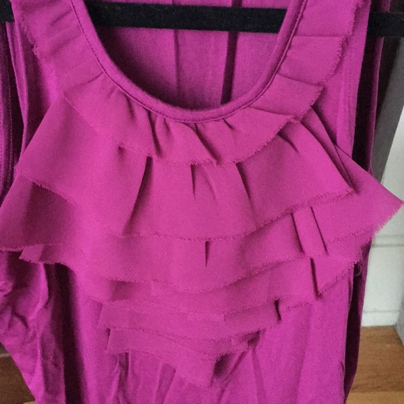 The Limited | Tops | The Limited Magenta Ruffle Tank | Poshmark